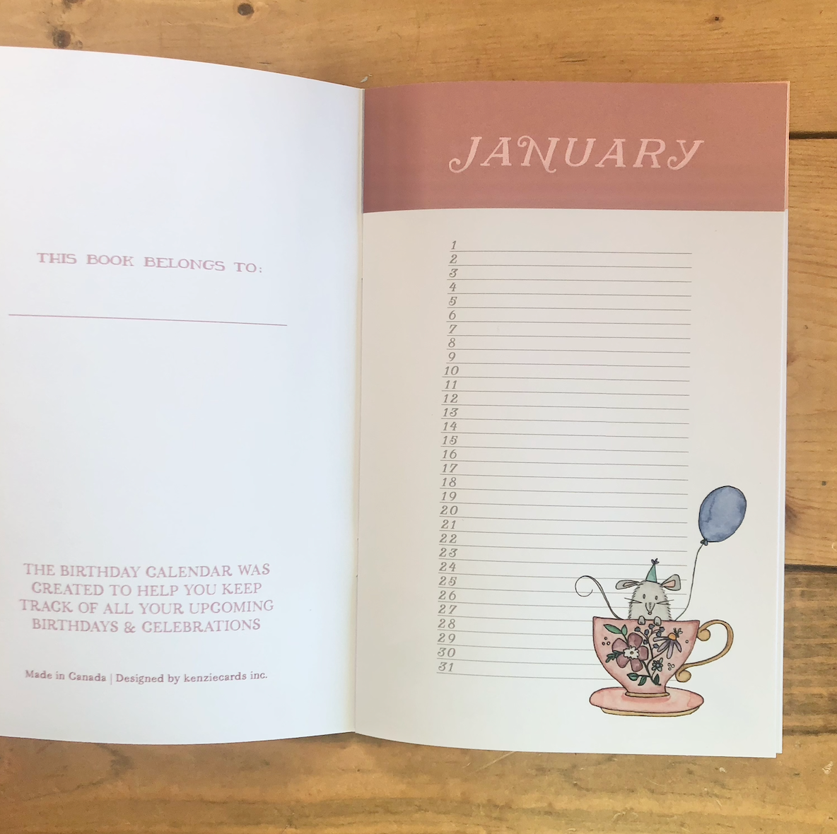 Birthday Calendar – kenziecards